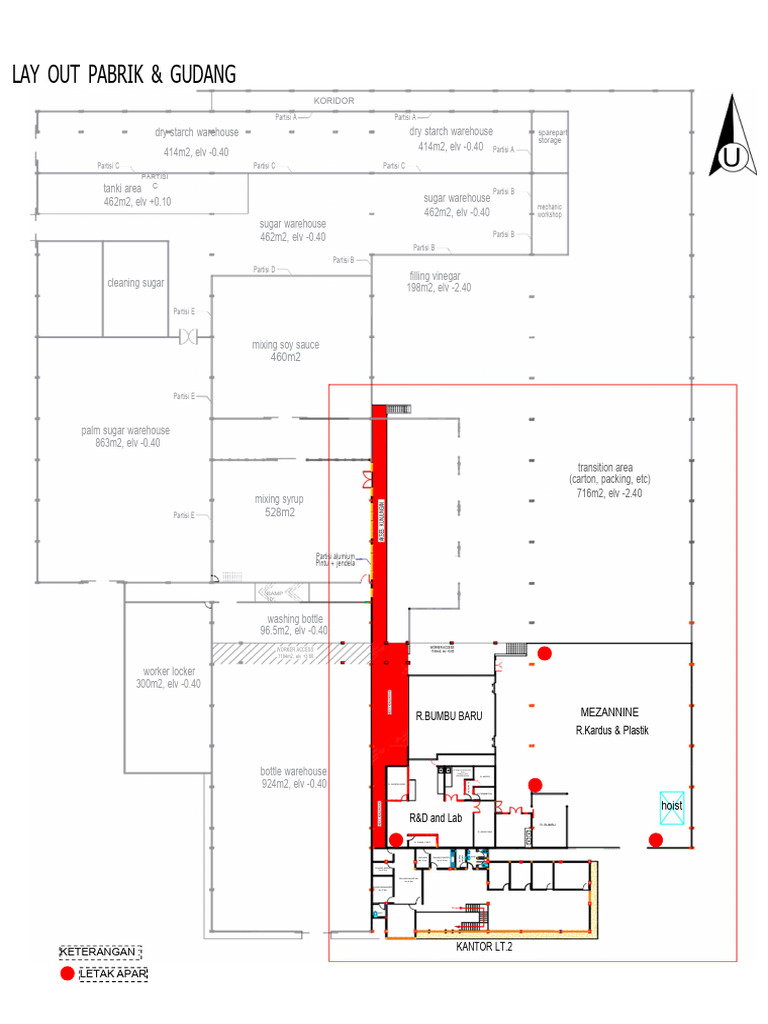 Layout Pabrik dan Gudang Terperinci | PDF | Makanan | Bahan Makanan