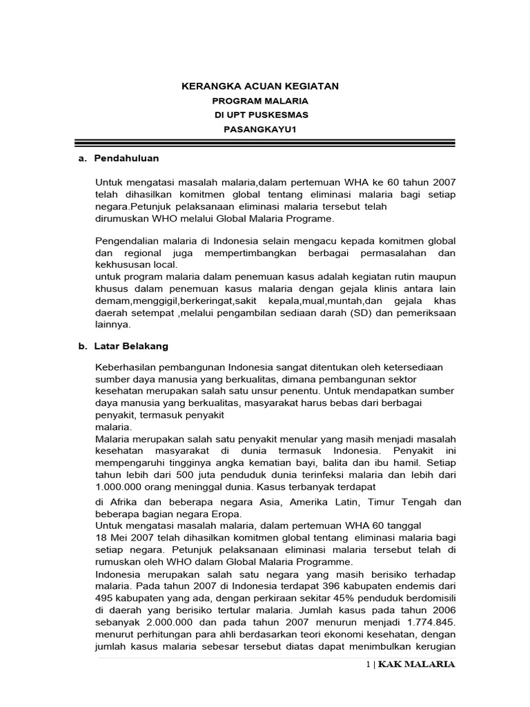 KAK Malaria | PDF