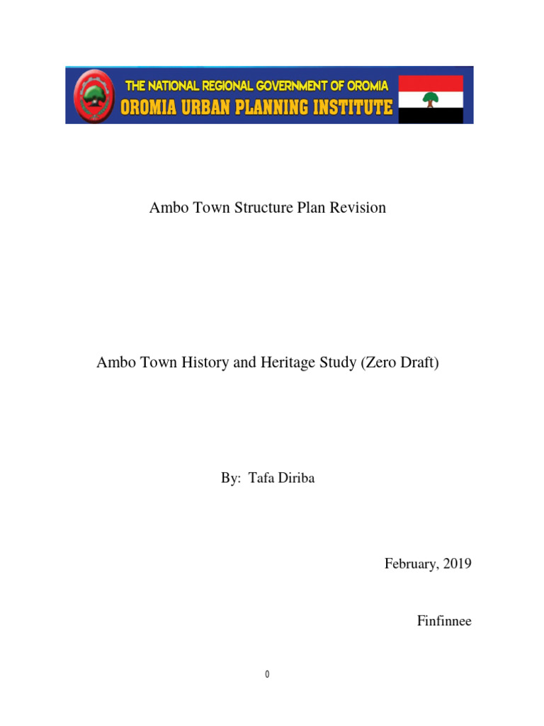 Ambo Town History and Heritage Study | PDF | Data | Qualitative Research