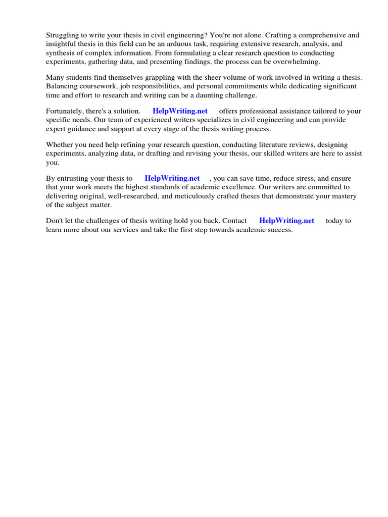 Thesis Sample For Civil Engineering | PDF | Thesis | Engineering