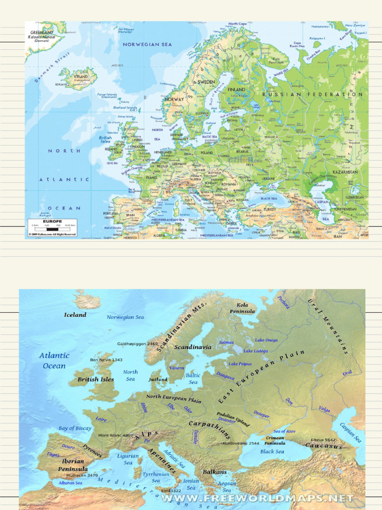 Europe Map | PDF | Physical Geography | Geomorphology