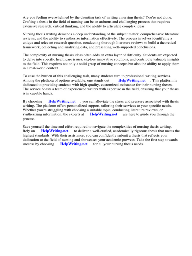Nursing Thesis Ideas | PDF | Nursing | Thesis