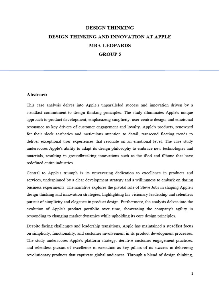 Apple Case Report | PDF | Apple Inc. | Innovation