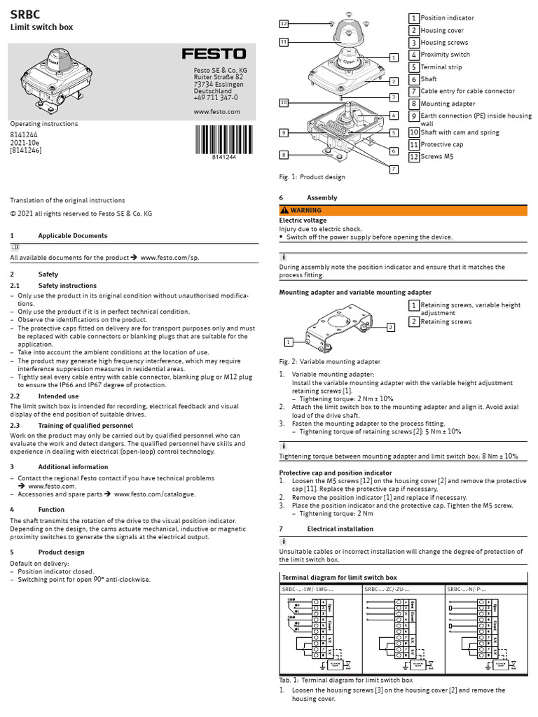 Limit Switch Box Guide | PDF | Electrical Connector | Electrical Engineering