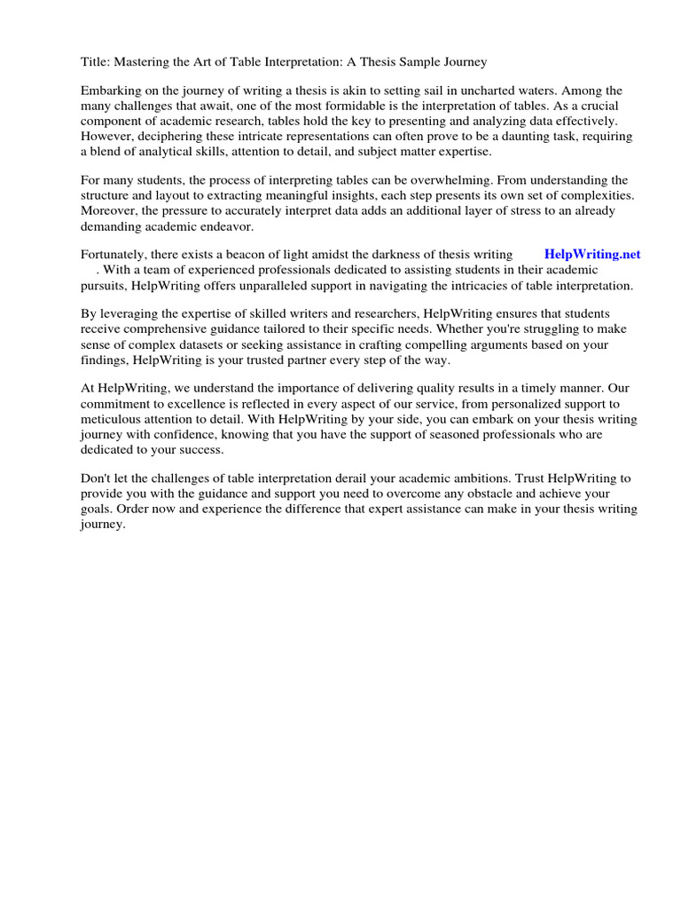 Table Interpretation Thesis Sample | PDF | Sampling (Statistics ...