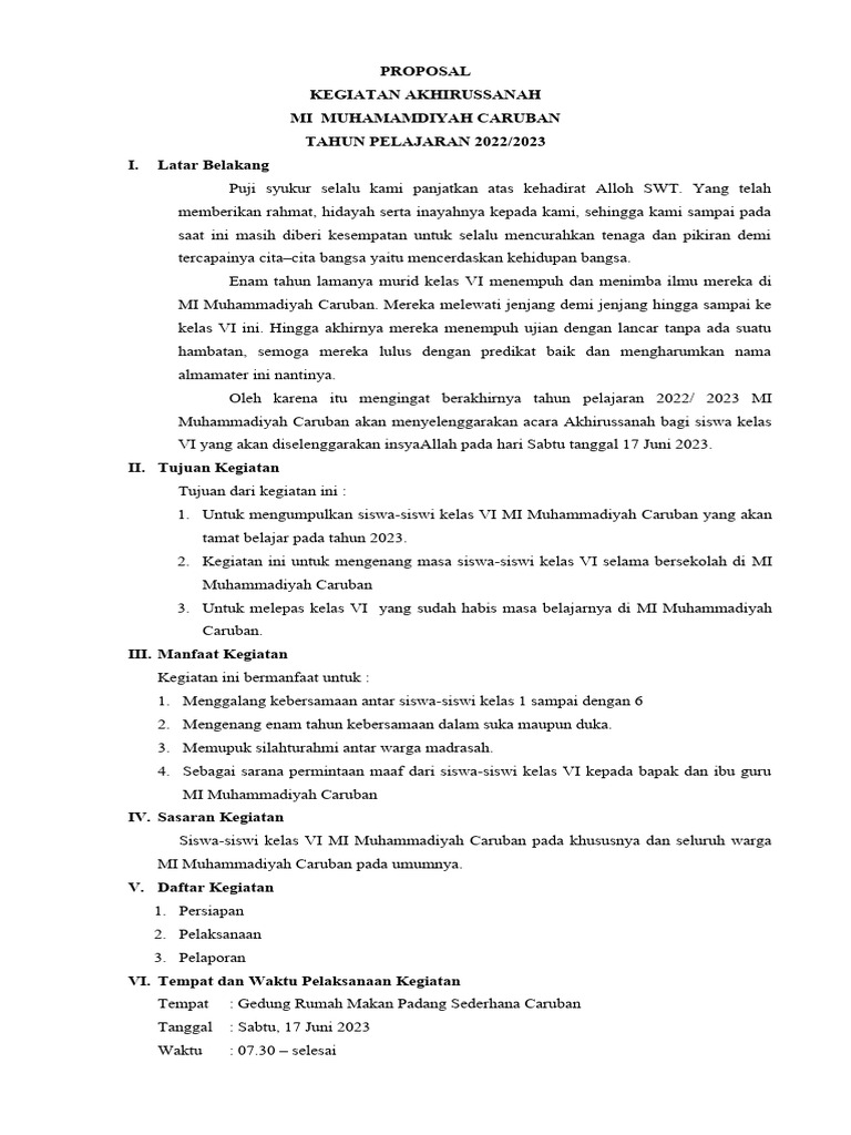 Proposal Akhirussanah 2023 | PDF
