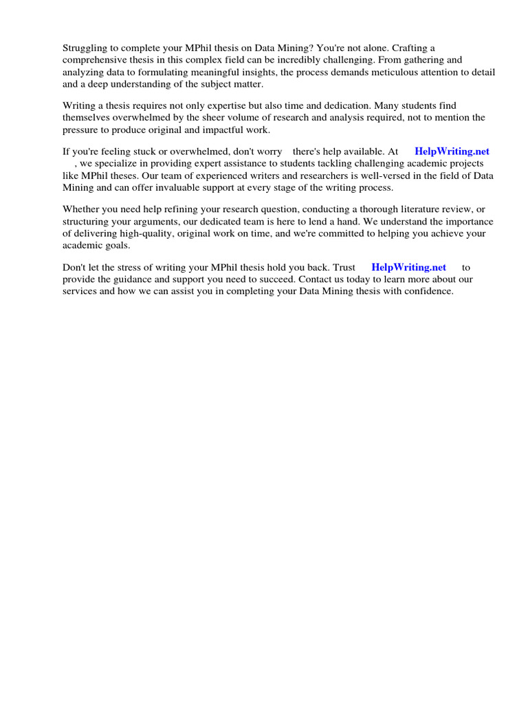 Data Mining Mphil Thesis PDF | PDF | Data Mining | Data