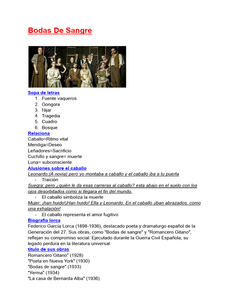 Bodas de Sangre | PDF | Clásicos