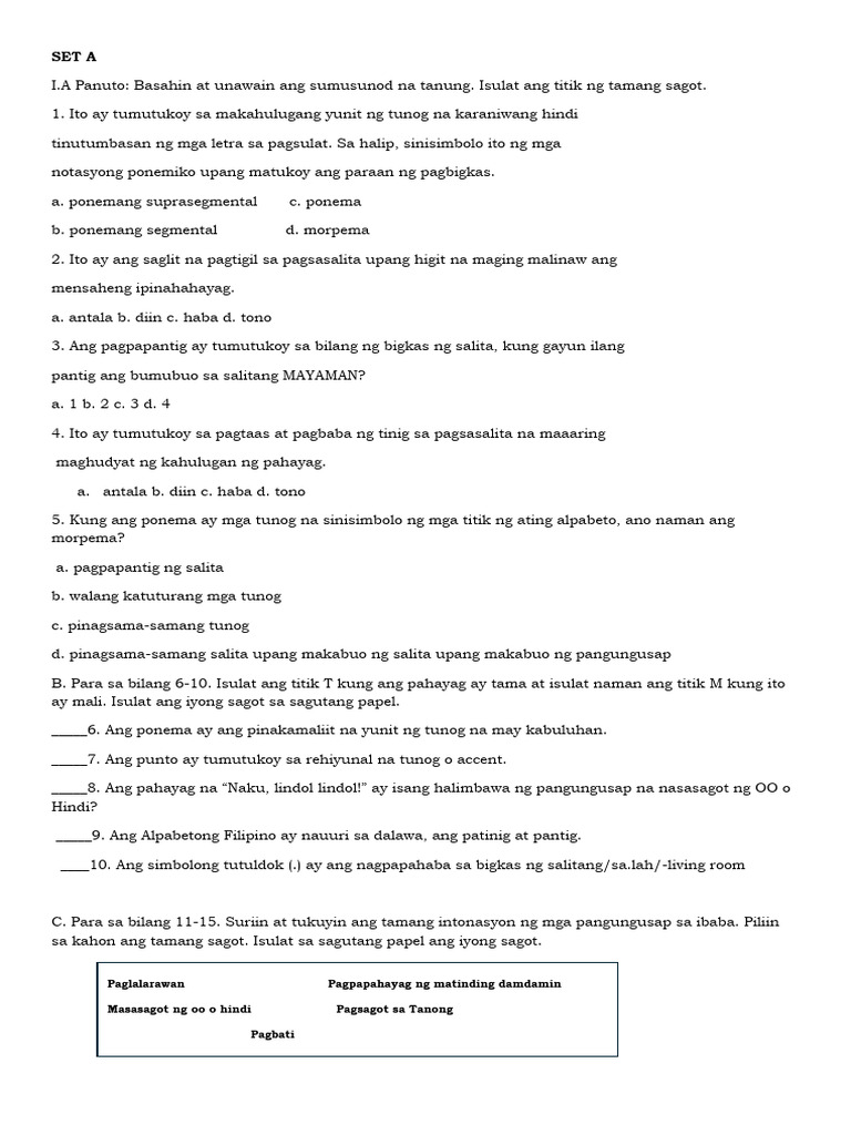3RD Quarter First Quiz | PDF