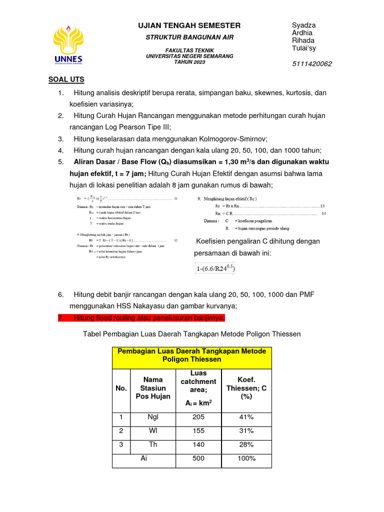 Analisis Curah Hujan Rencana dan Rancangan Base Flow | PDF