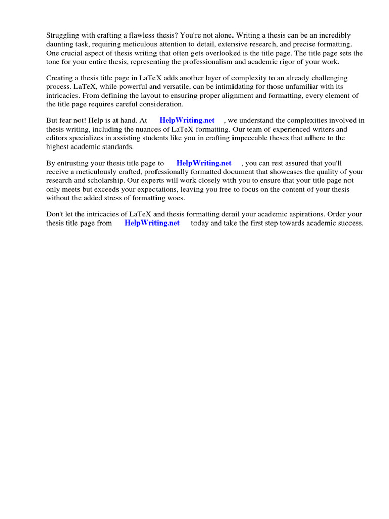 Thesis Title Page Latex Download Free Pdf Thesis Text