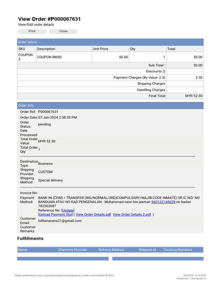 View Order Details | PDF | Service Industries | Business