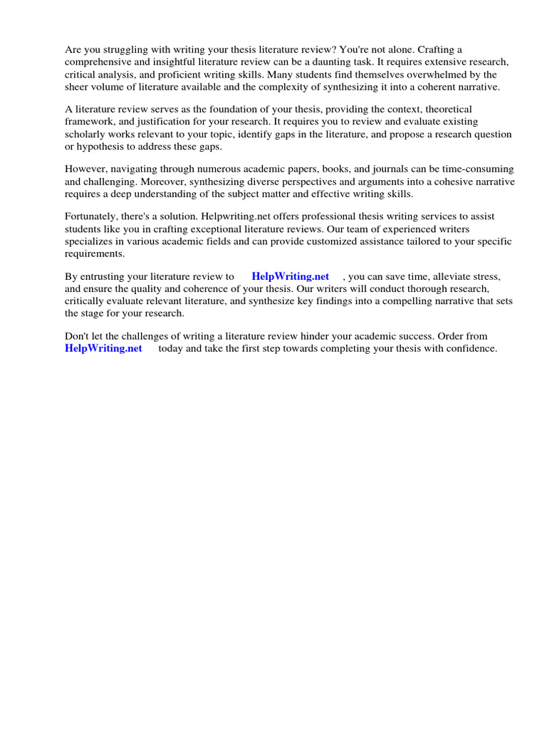 Contoh Literature Review Thesis | Download Free PDF | Thesis | Narrative
