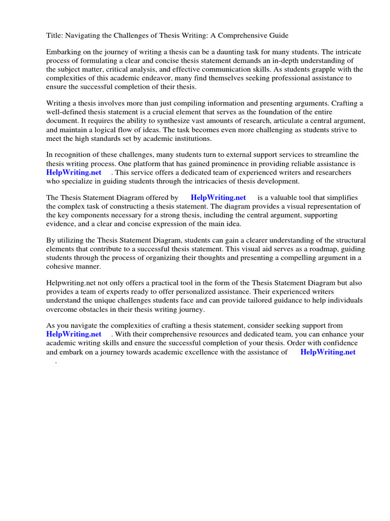 Thesis Statement Diagram | PDF