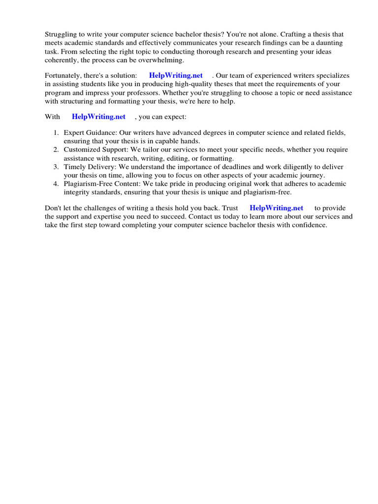 Computer Science Bachelor Thesis Topics | PDF | Science | Computer Science