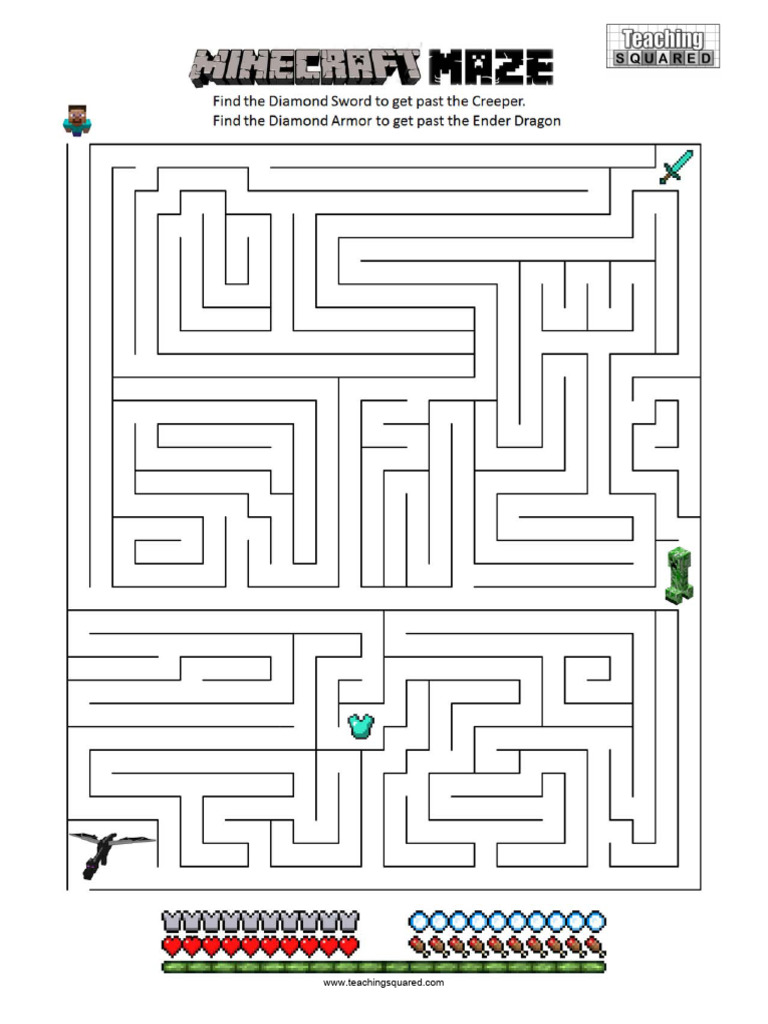 Free Printable Minecraft Mazes | PDF