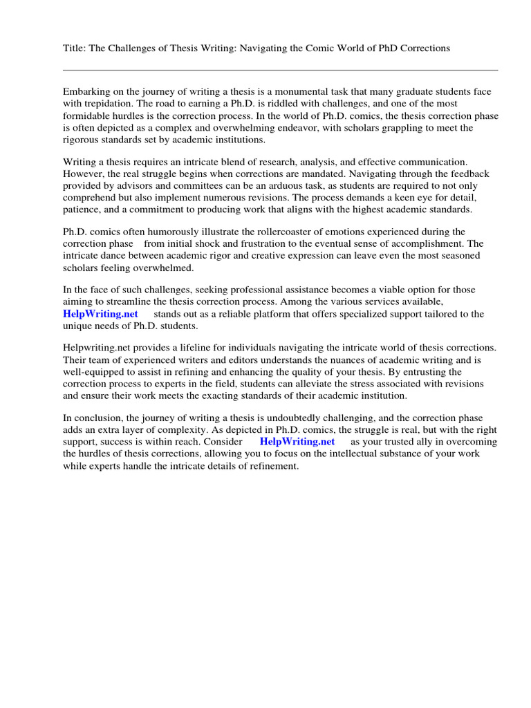 PHD Comics Thesis Correction | PDF | Thesis | Doctor Of Philosophy