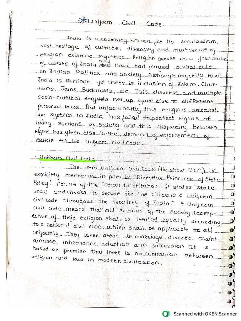 UNIFORM CIVIL CODE | PDF