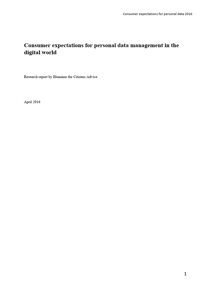 Personal Data Consumer Expectations Research | PDF | Attitude ... Personal Data Consumer Expectations Research | PDF | Attitude ...