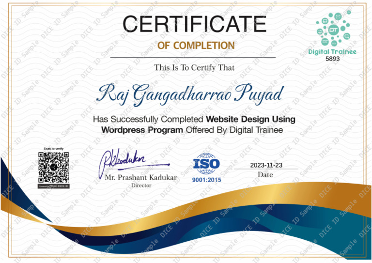 wordpress program certificate | PDF