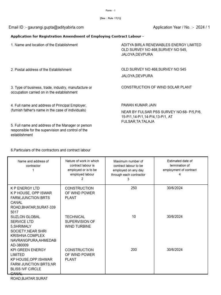 Clra Amendment Application | PDF | Wind Power | Power (Physics)