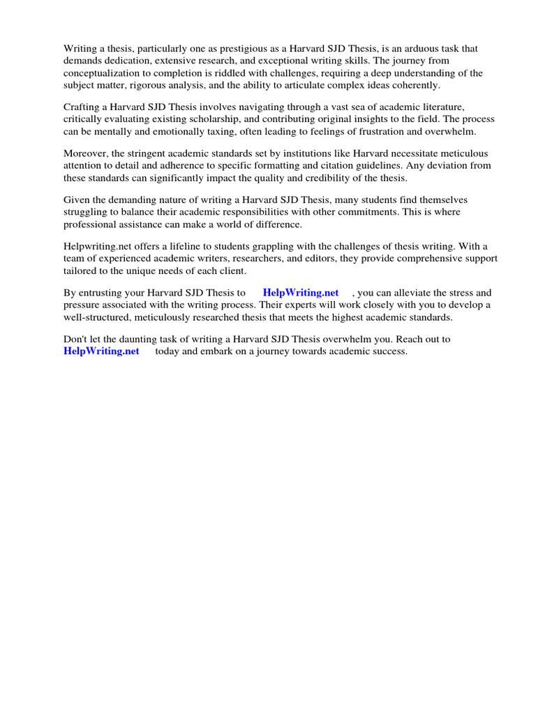 Harvard Sjd Thesis | PDF | Thesis | Essays