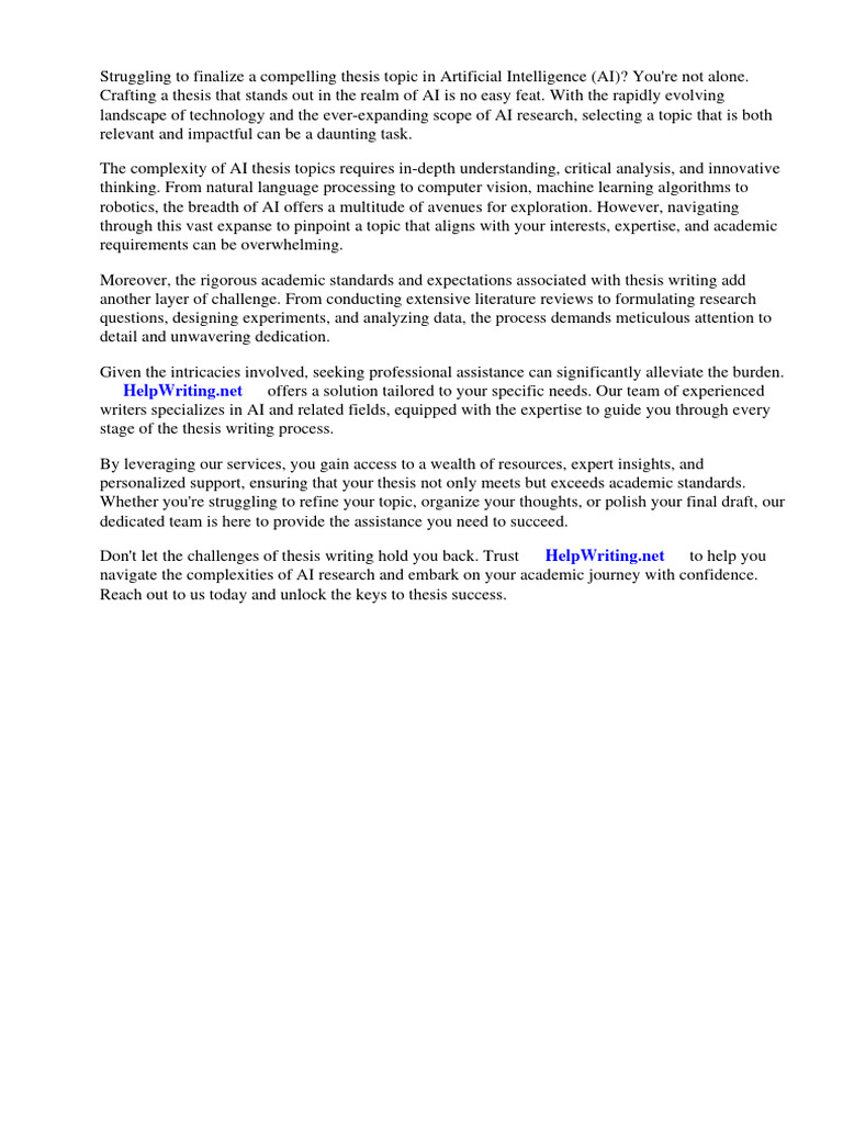 Thesis Topics in Artificial Intelligence | PDF | Artificial Intelligence | Intelligence (AI ...