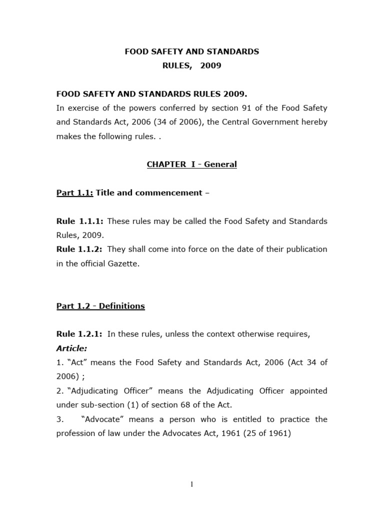 FSSAI Rules December2009 | Download Free PDF | Foods | Food And Drink