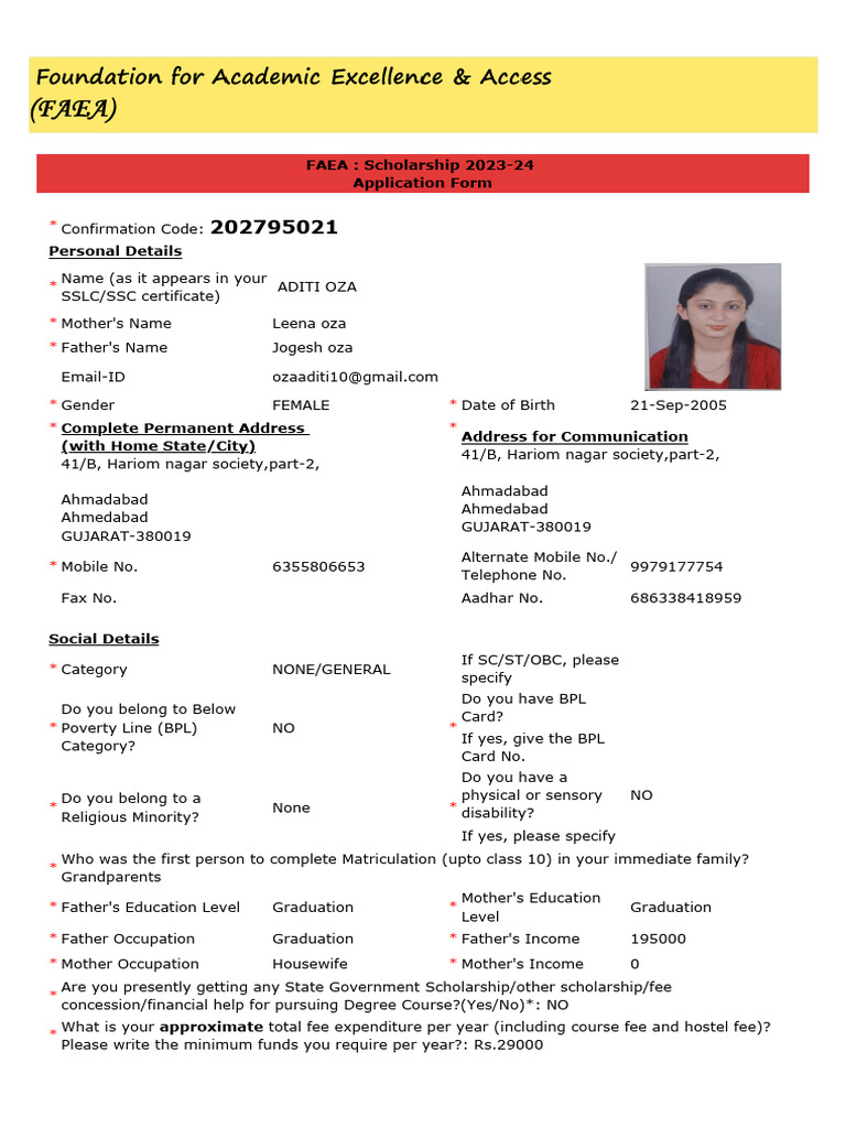 Aditi Faea | PDF | Diploma