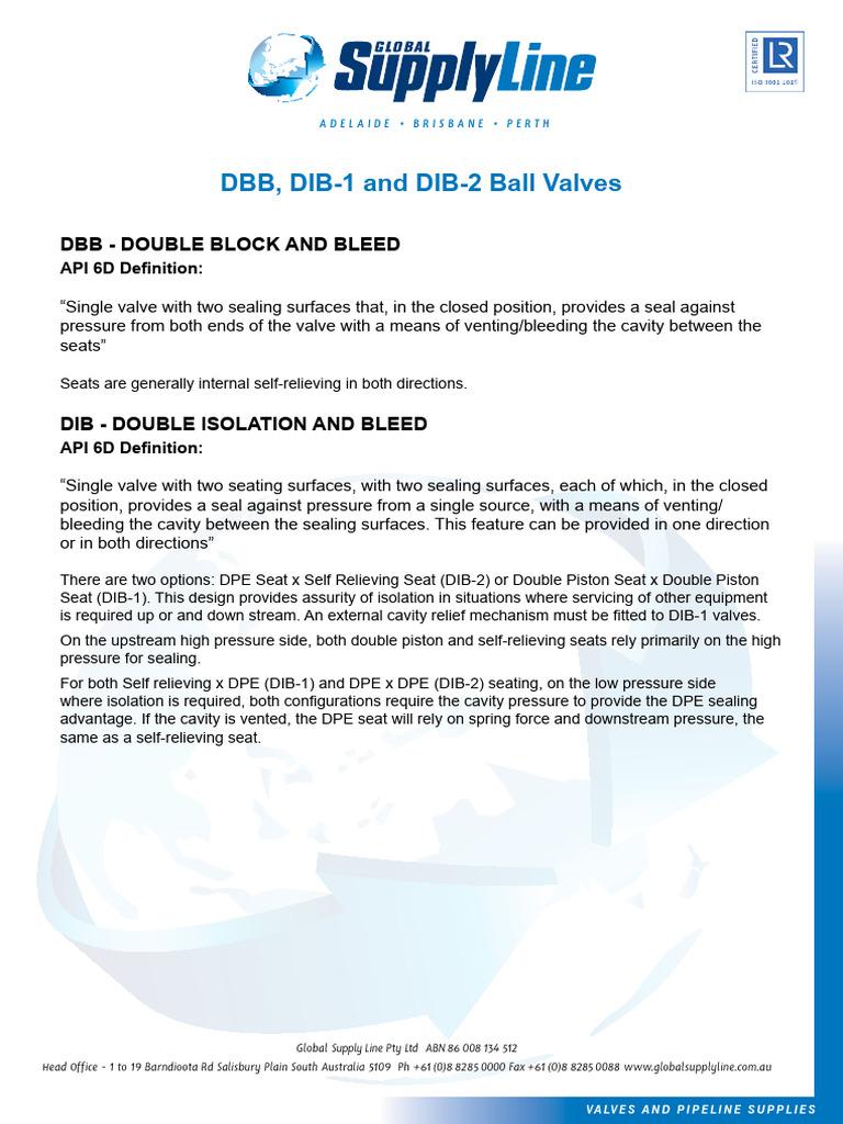 DBBvs DIB | PDF | Valve | Leak