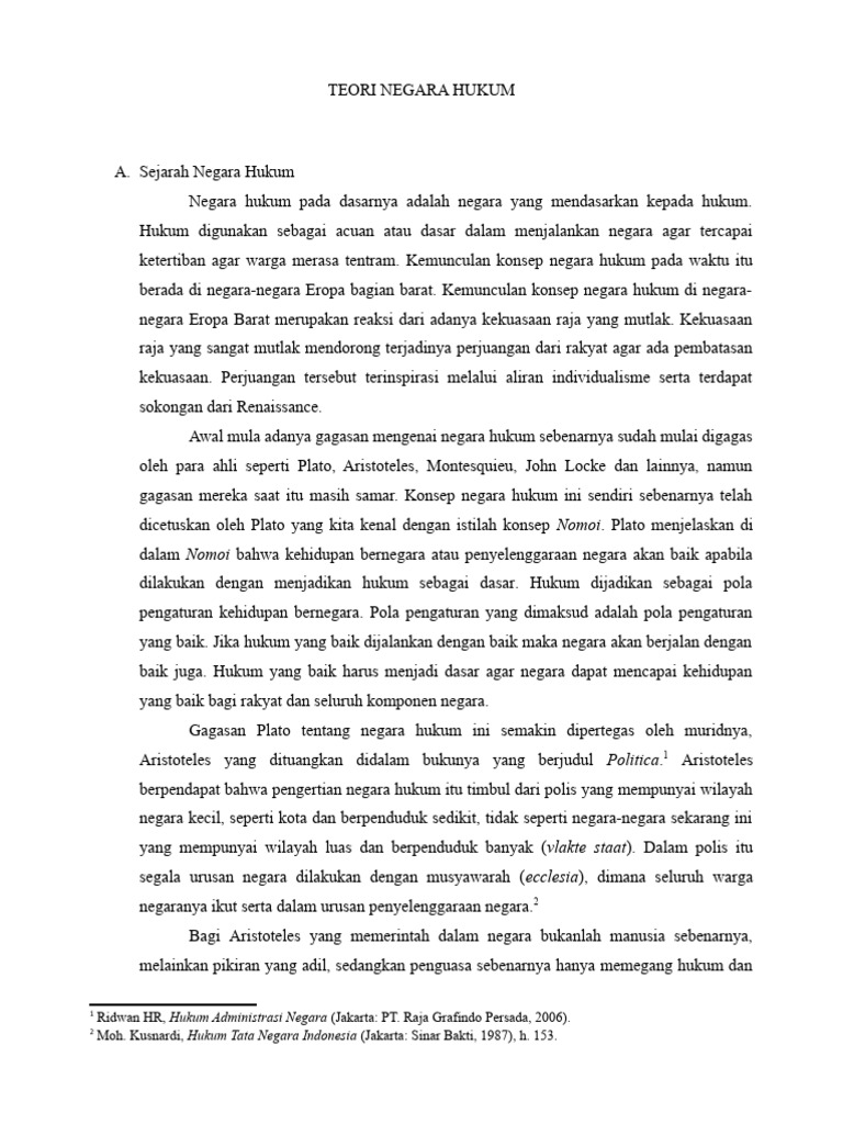 Teori Negara Hukum | PDF