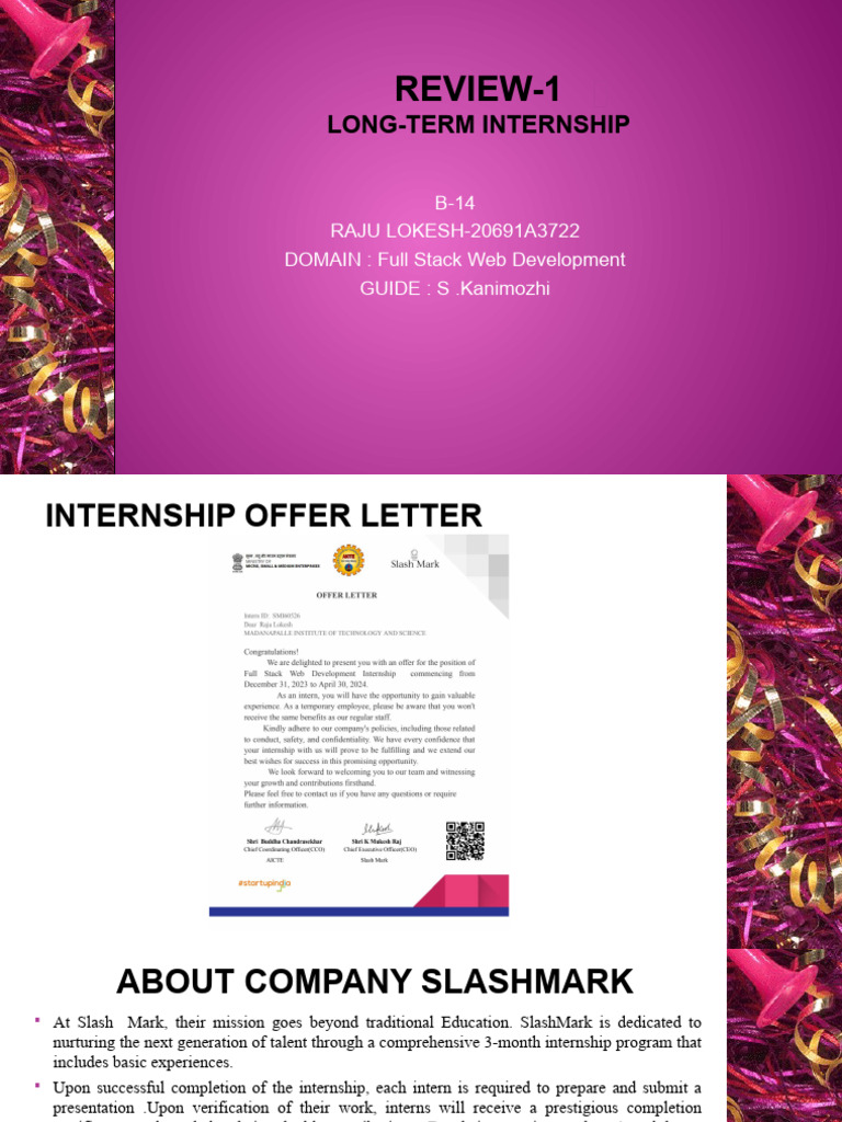 Internship at SlashMark | PDF