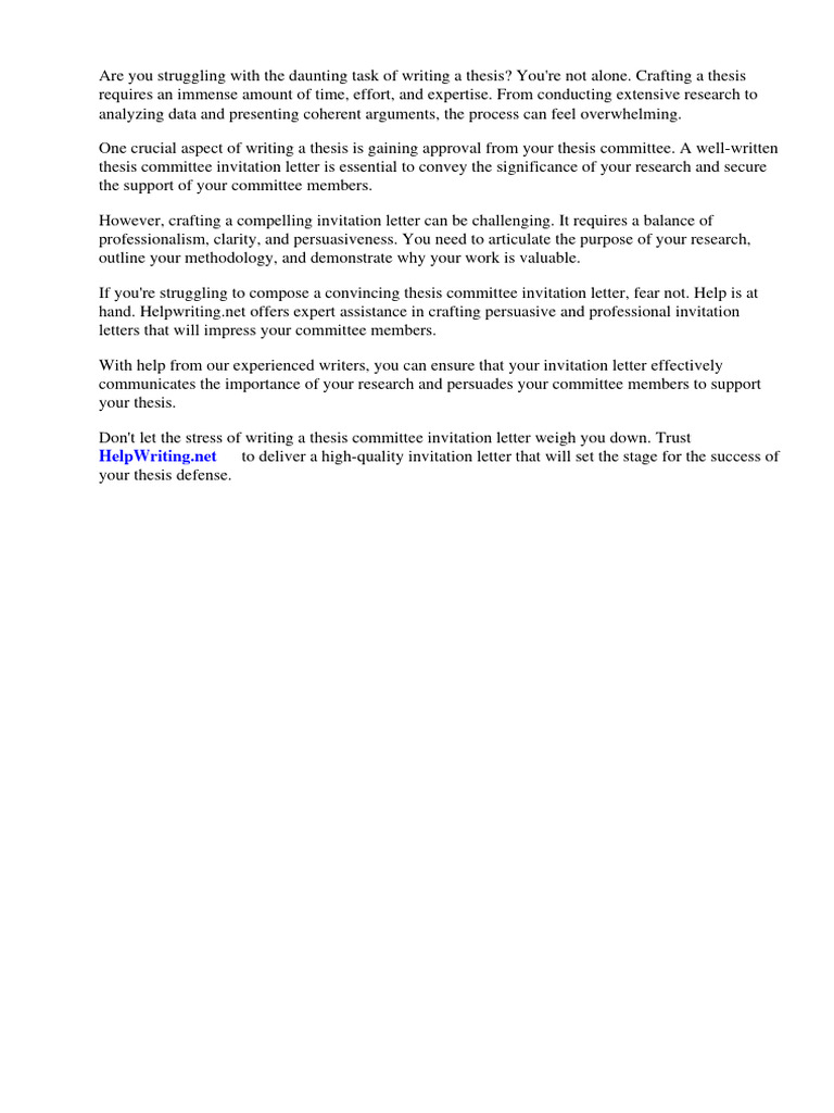 Thesis Committee Invitation Letter | PDF | Thesis Thesis Committee Invitation Letter | PDF | Thesis