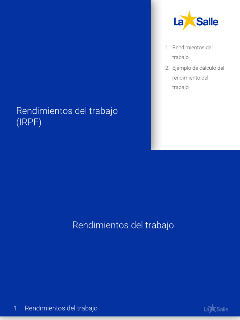 S03-C02-V02 Rendimientos Del Trabajo | PDF | Pensión | Salario