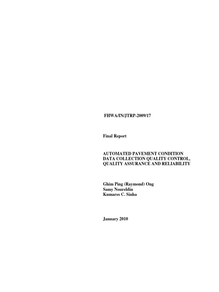 Automated Pavement Condition Data | PDF | Quality Assurance | Data Quality Automated Pavement Condition Data | PDF | Quality Assurance | Data Quality