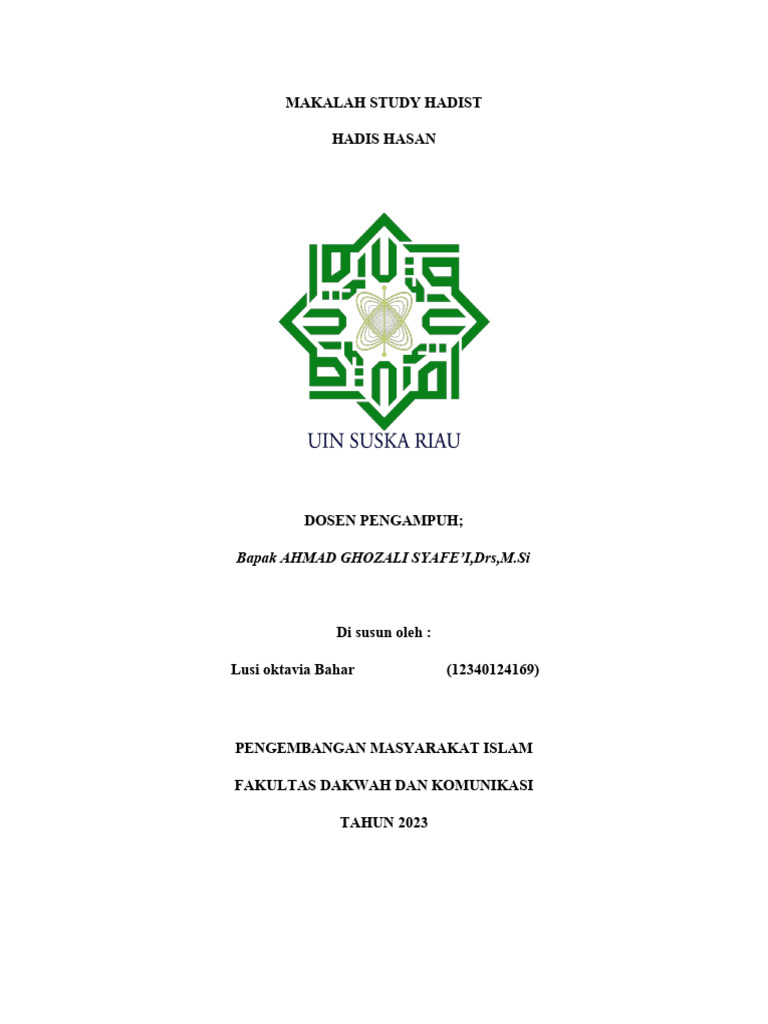 Contoh Hadis Hasan dan Hasan Li Ghairi | PDF