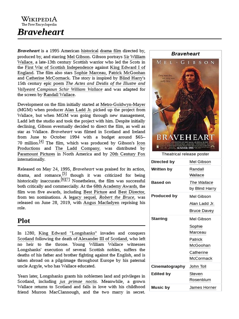 Braveheart (Wikipedia) | PDF