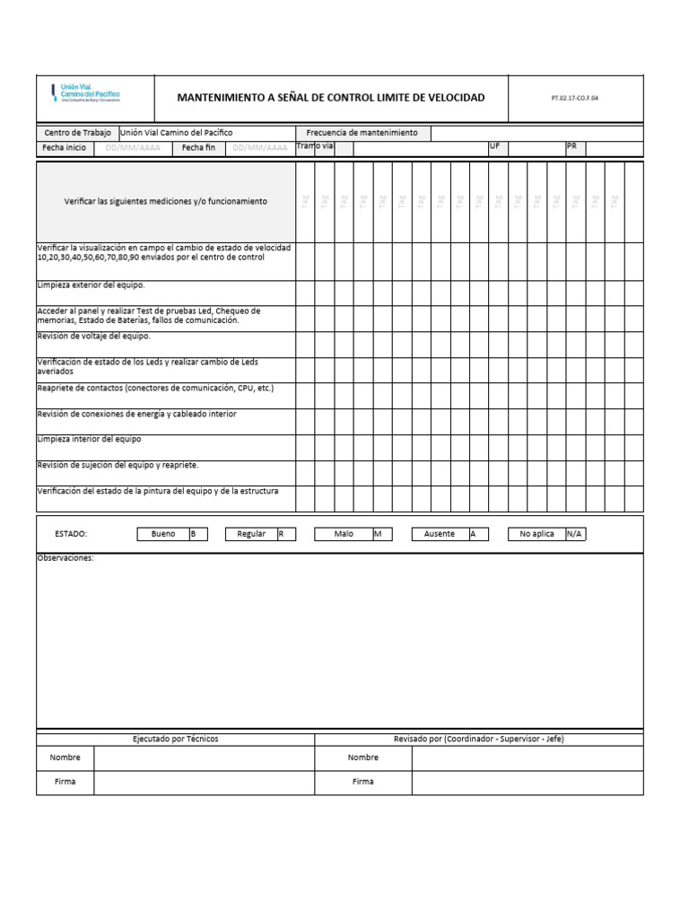 Pt 02 17 Co F 04 Mantenimiento A SeÑal De Control Limite De Velocidad Pdf Diodo Emisor De