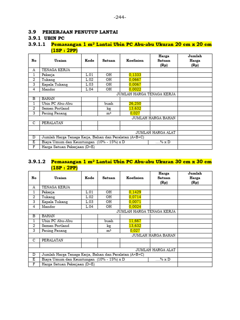 Pek Penutup Lantai | PDF
