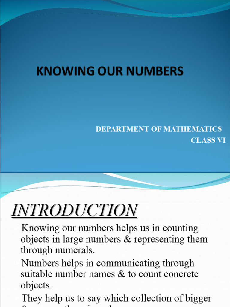 Class 6 PPT Knowing Our Numbers | PDF | Numbers | Encodings