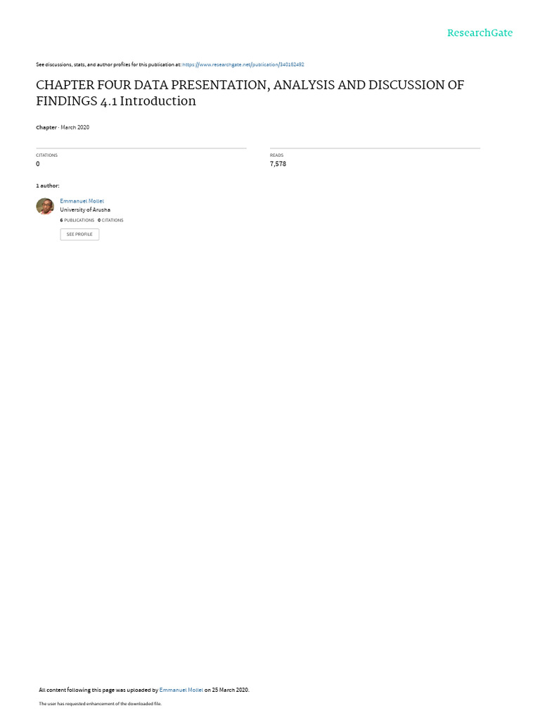 Chapter Four - Data Presentation, Analysis and Discussion of Findings in CSR Program | PDF ...