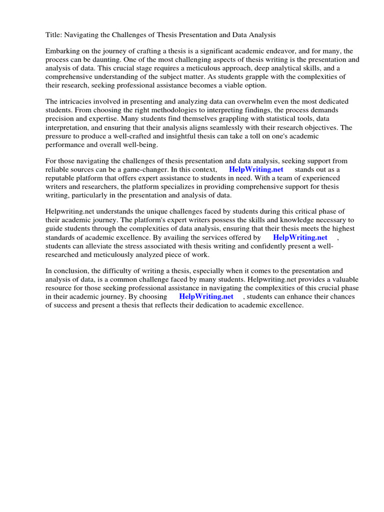 Thesis Presentation and Analysis of Data | PDF | Data Analysis | Data