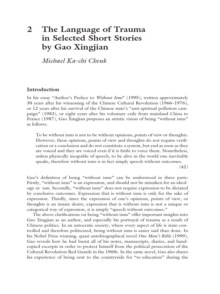 The Language of Trauma in Selected Shor | PDF | Cultural Revolution ...