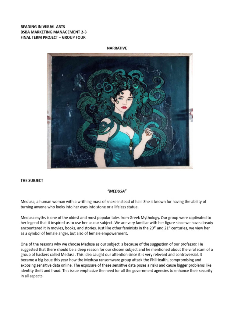 RVA Narrative G4 | PDF | Plaster | Medusa