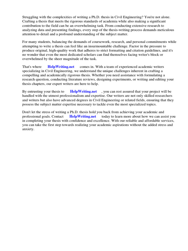 Phd Thesis in Civil Engineering | PDF