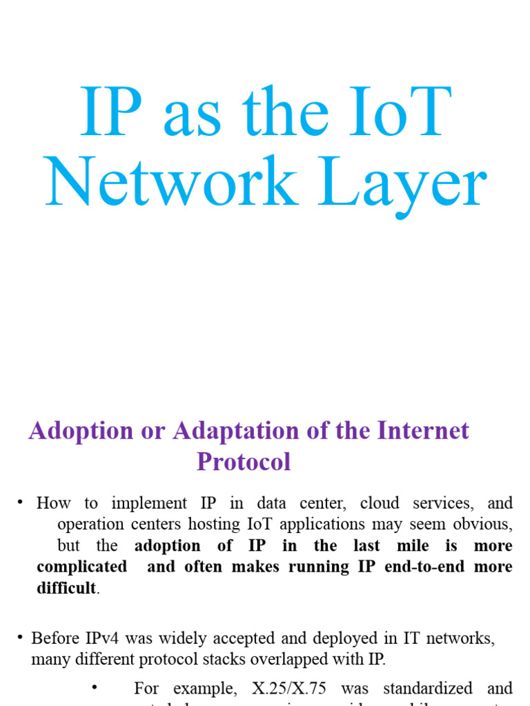 IP Versin Network Layer - IoT | PDF