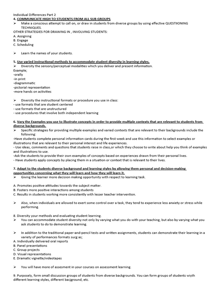 Individual Differences Part 2 | PDF | Learning | Learning Styles