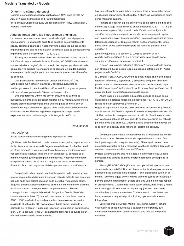 Pinhole Camara | PDF