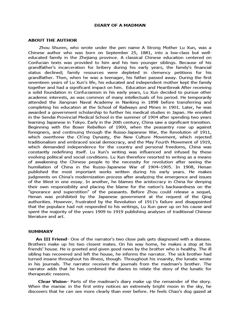 Diary of Madman | PDF