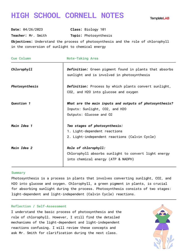 High School Cornell Notes Template | PDF